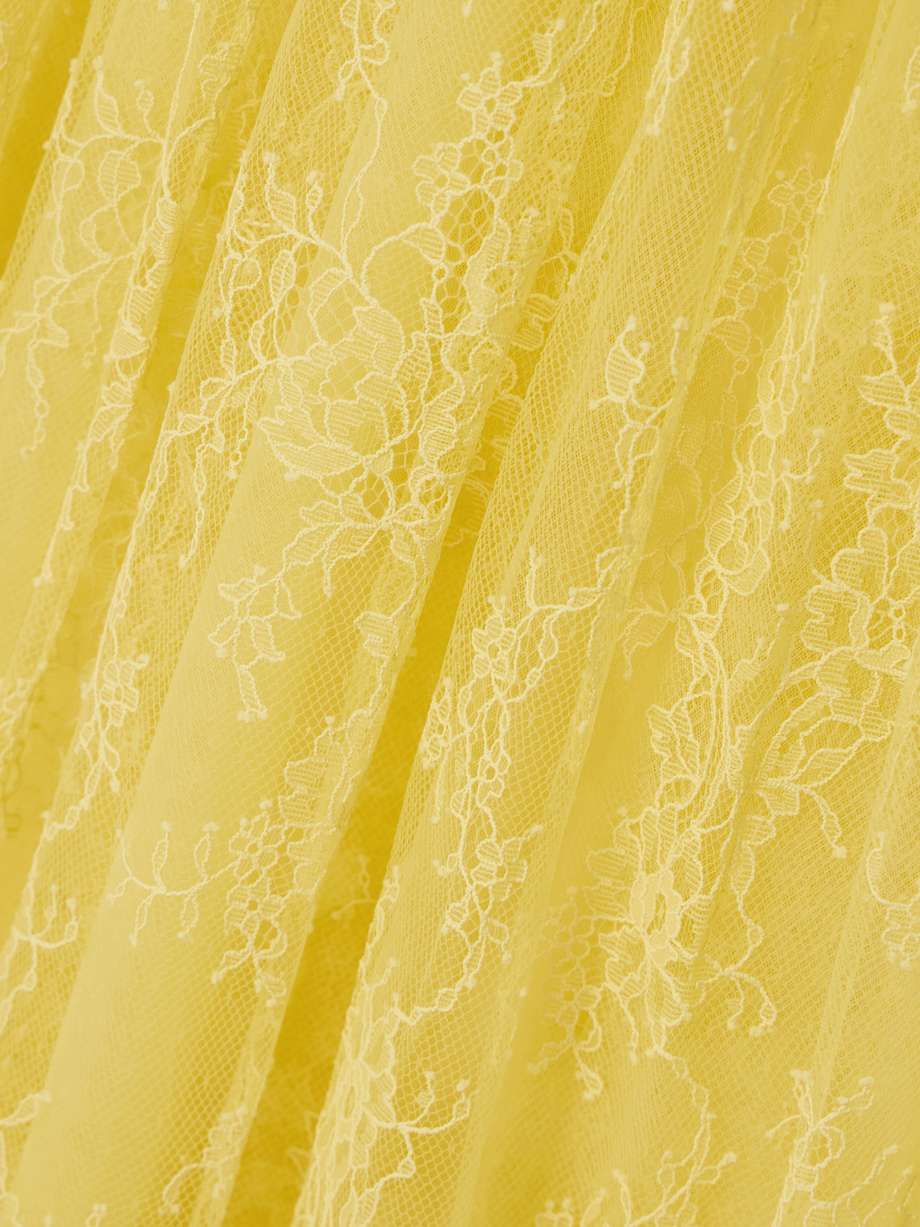 DÔEN Pamelina ruffled shirred lace midi dress | NET-A-PORTER