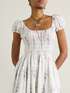 DÔEN Quinley shirred floral-print organic cotton midi dress | NET-A-PORTER