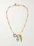 MAISON MAYLE Long Links Combo gold-plated, enamel and crystal necklace ...