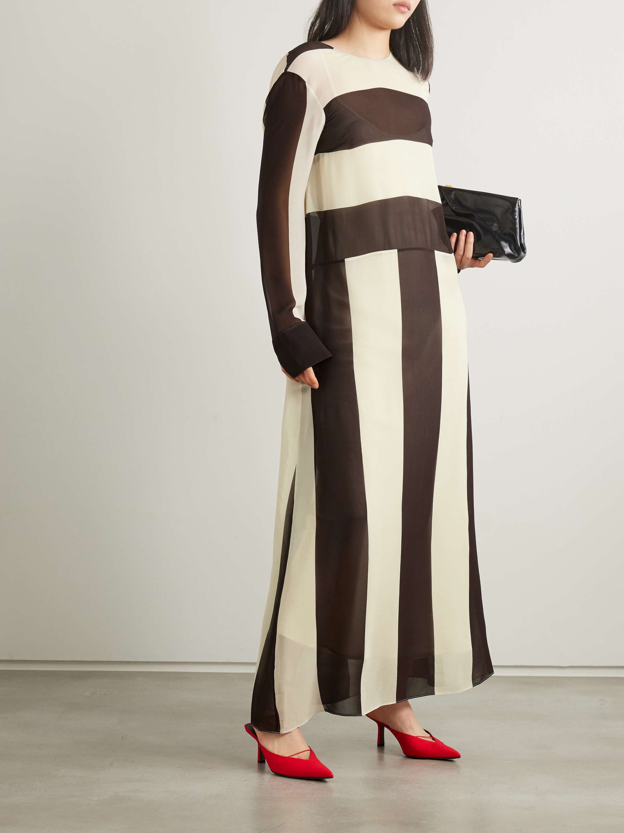 ESSE STUDIOS Striped silk-chiffon maxi dress | NET-A-PORTER