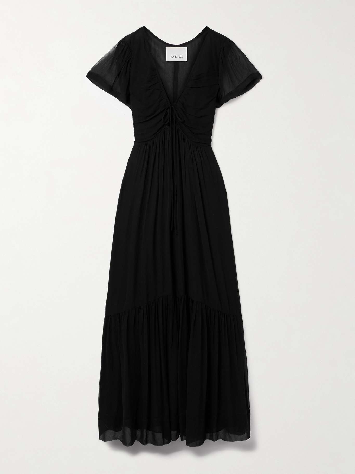 ISABEL MARANT Agathe tiered gathered silk-crepon maxi dress | NET-A-PORTER
