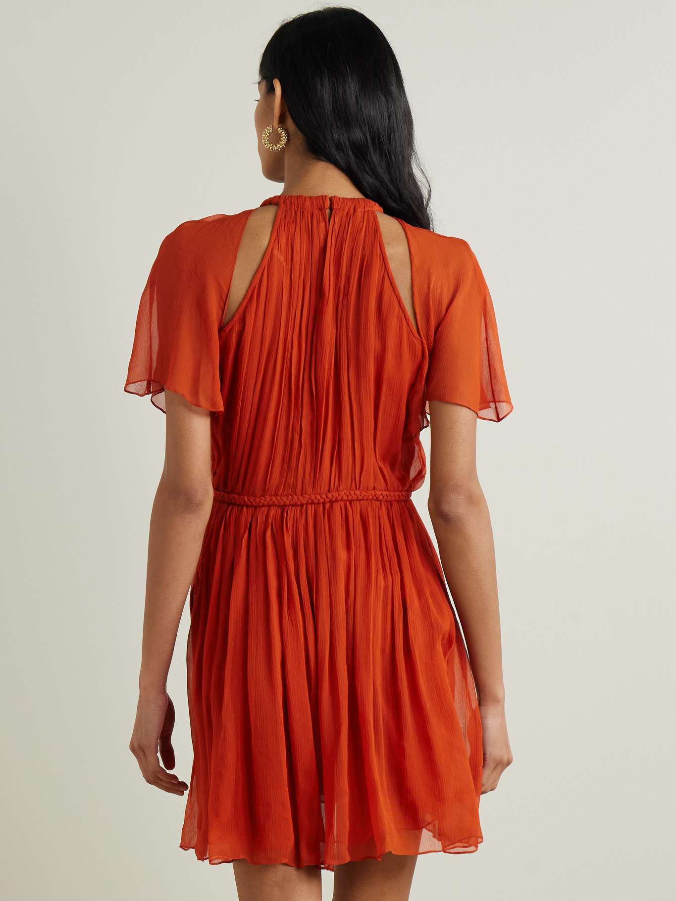 ISABEL MARANT Randalia embellished cutout printed silk-crepon mini ...