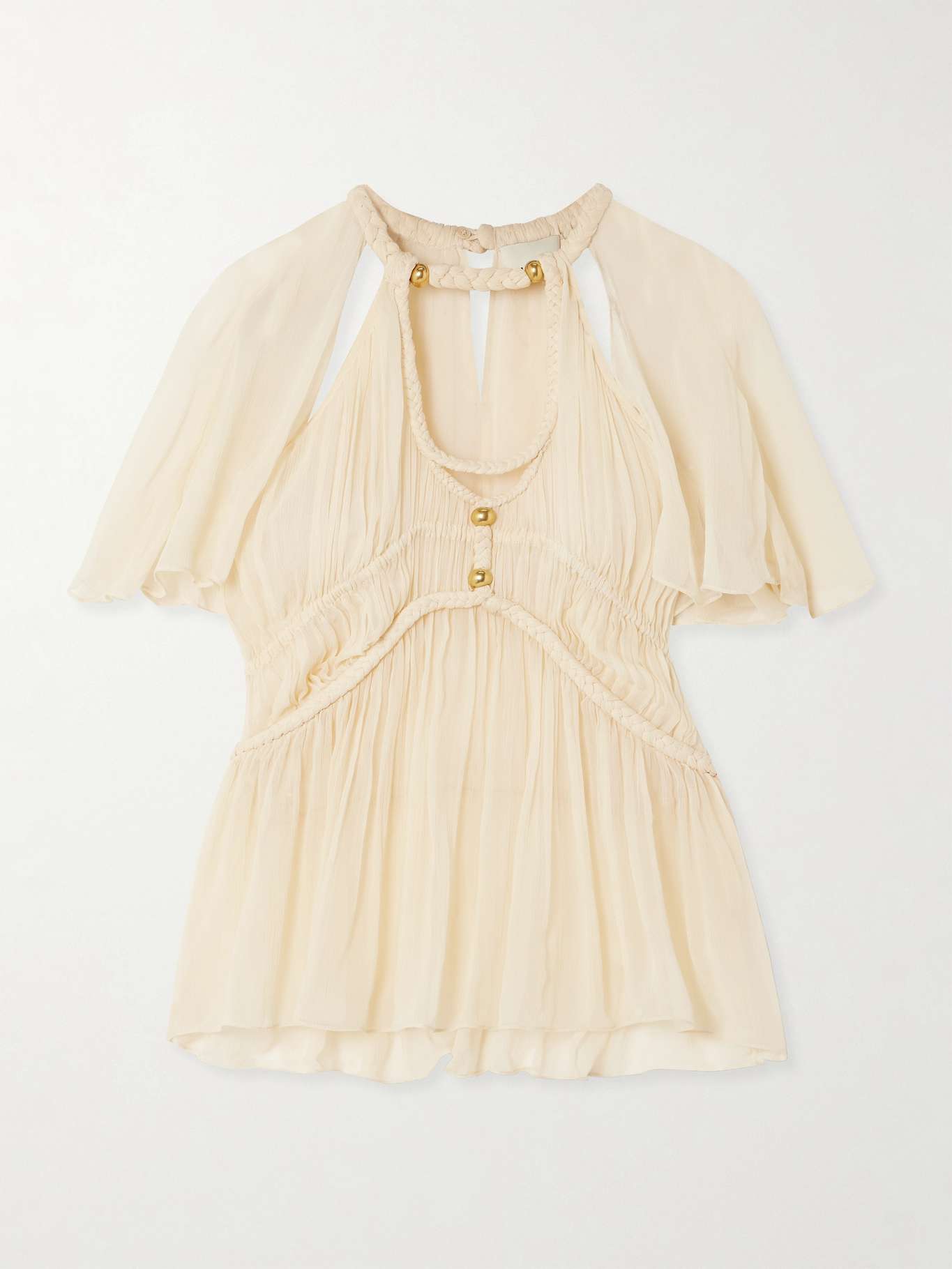 ISABEL MARANT Rosaline embellished braided silk-crepon blouse | NET-A ...
