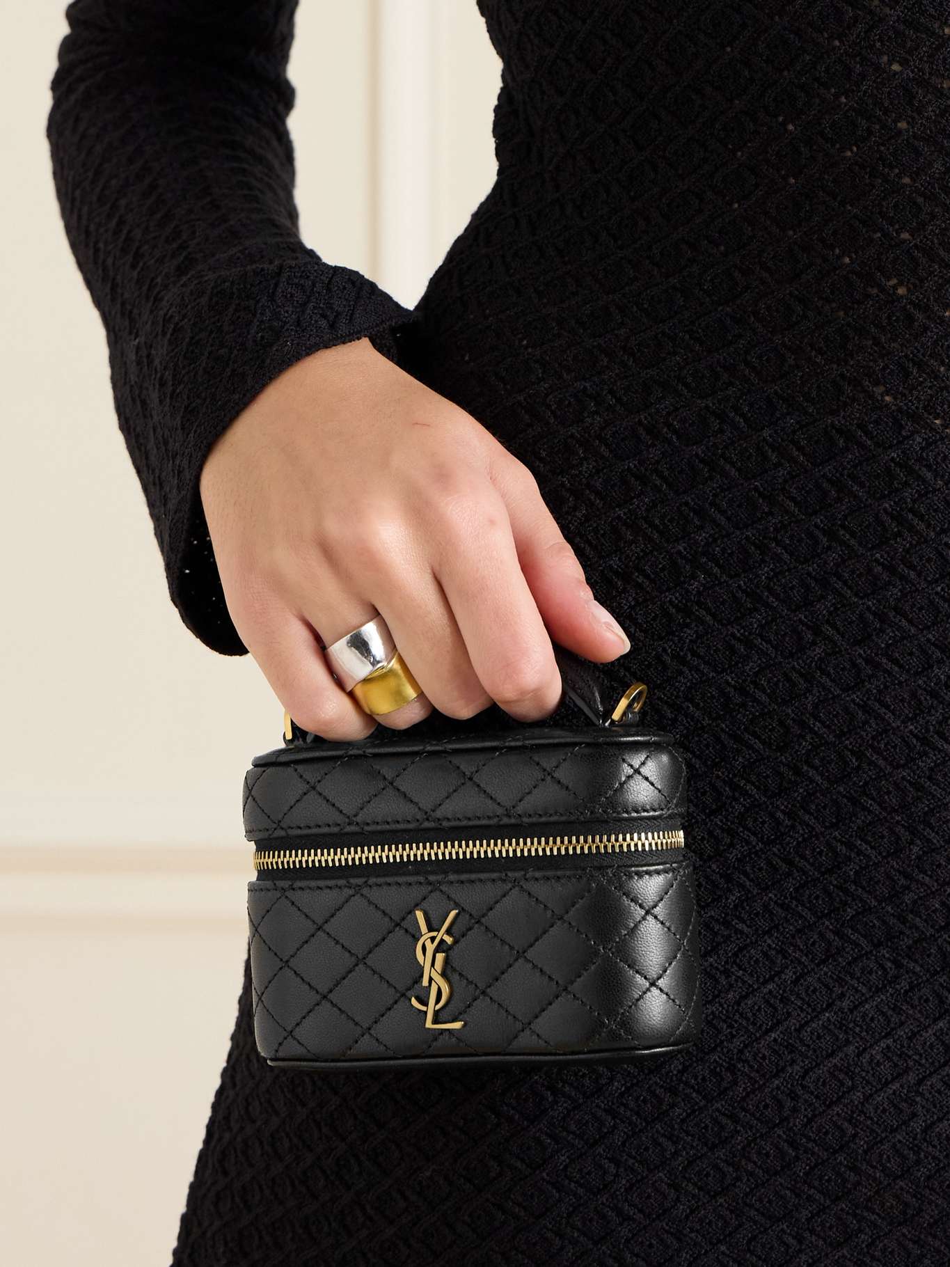 SAINT LAURENT Gaby Vanity micro quilted leather shoulder bag | NET-A-PORTER