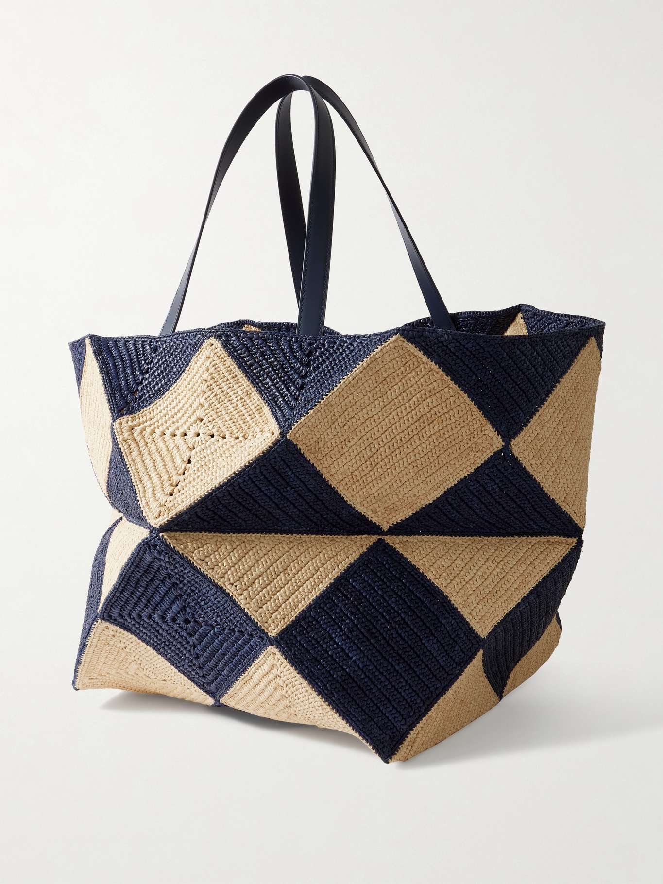 LOEWE + Paula's Ibiza XXL Puzzle Fold leather-trimmed raffia tote bag ...