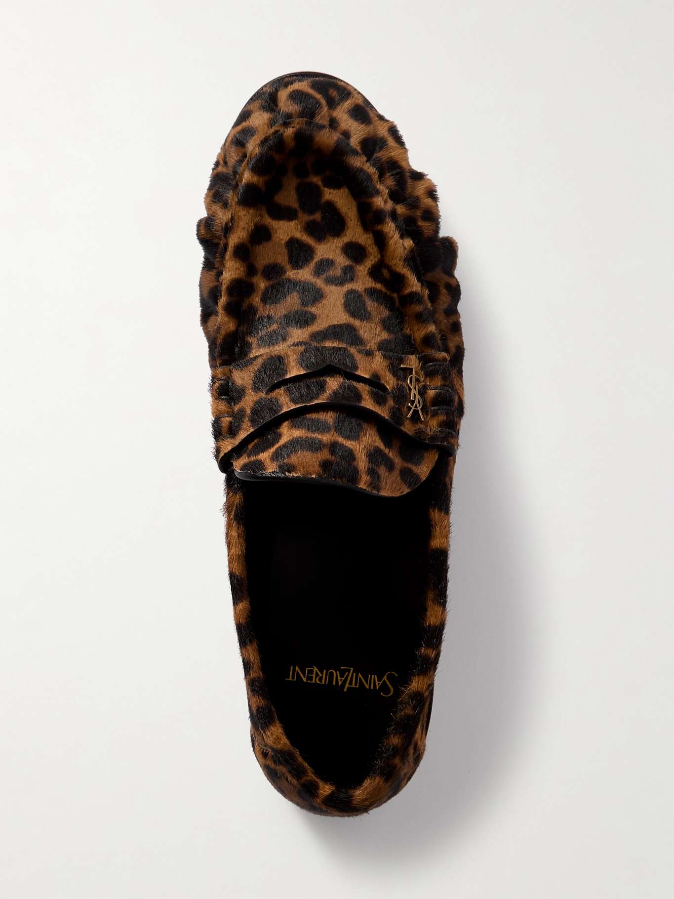 SAINT LAURENT Le Loafer leopard-print calf hair loafers | NET-A-PORTER
