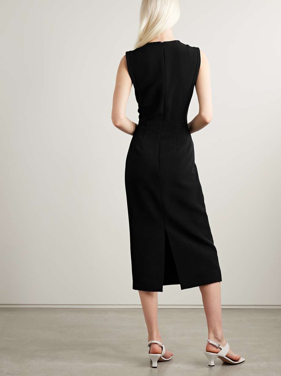 EMILIA WICKSTEAD Cappia embellished crepe midi dress | NET-A-PORTER