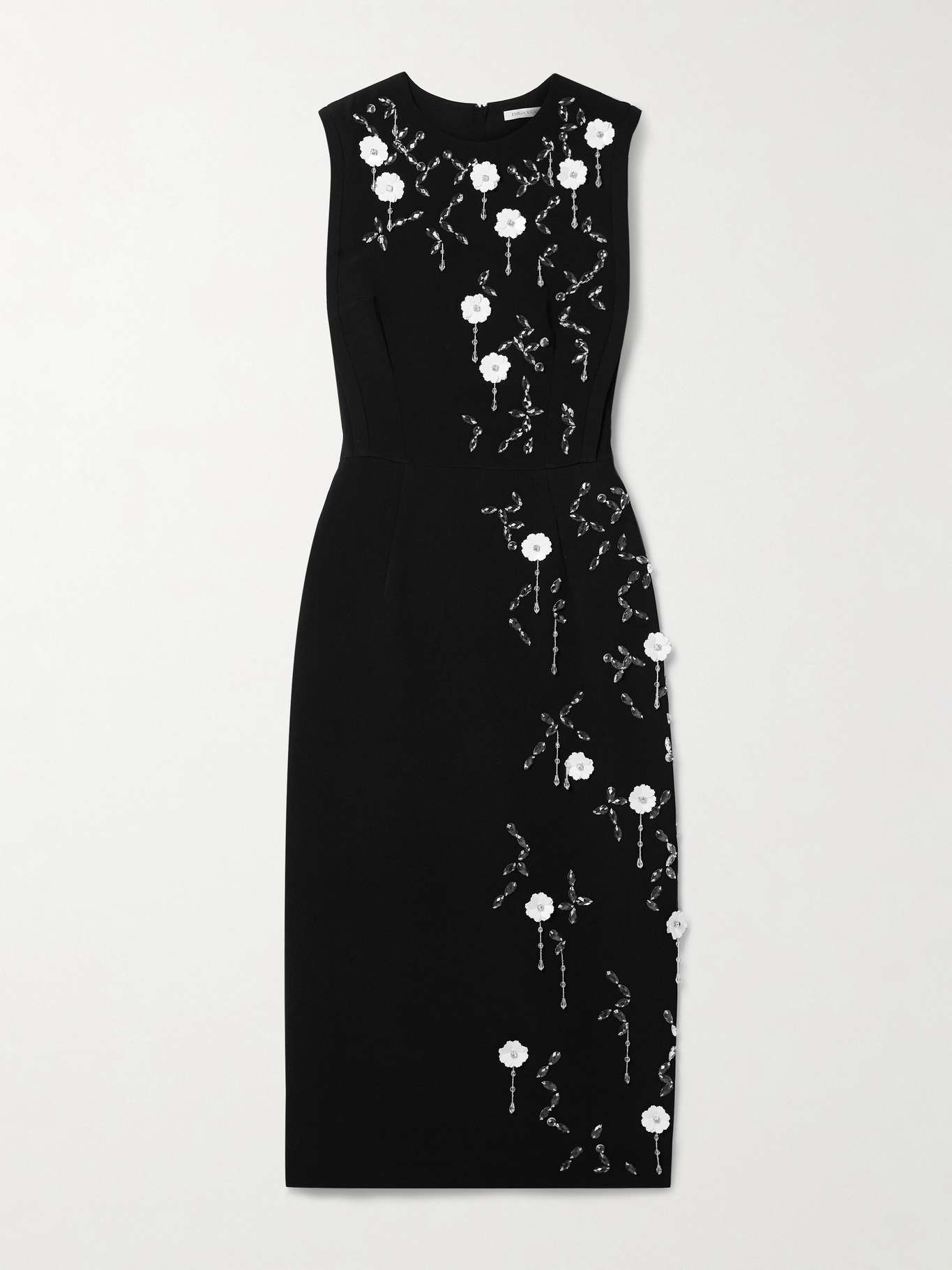 EMILIA WICKSTEAD Cappia embellished crepe midi dress | NET-A-PORTER