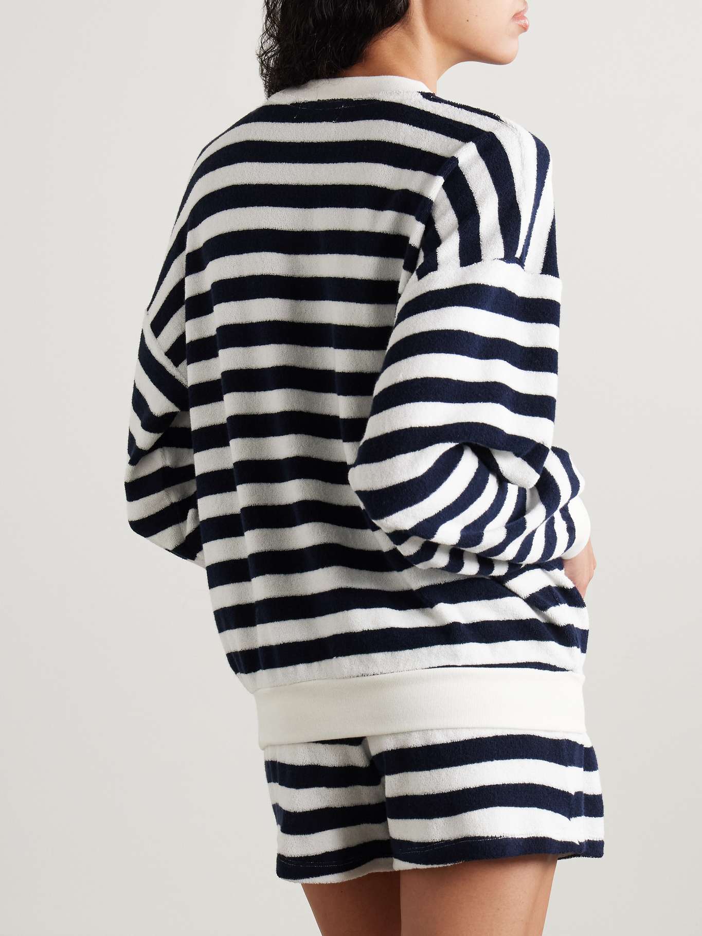 SUZIE KONDI Sifno striped cotton-blend terry sweatshirt | NET-A-PORTER