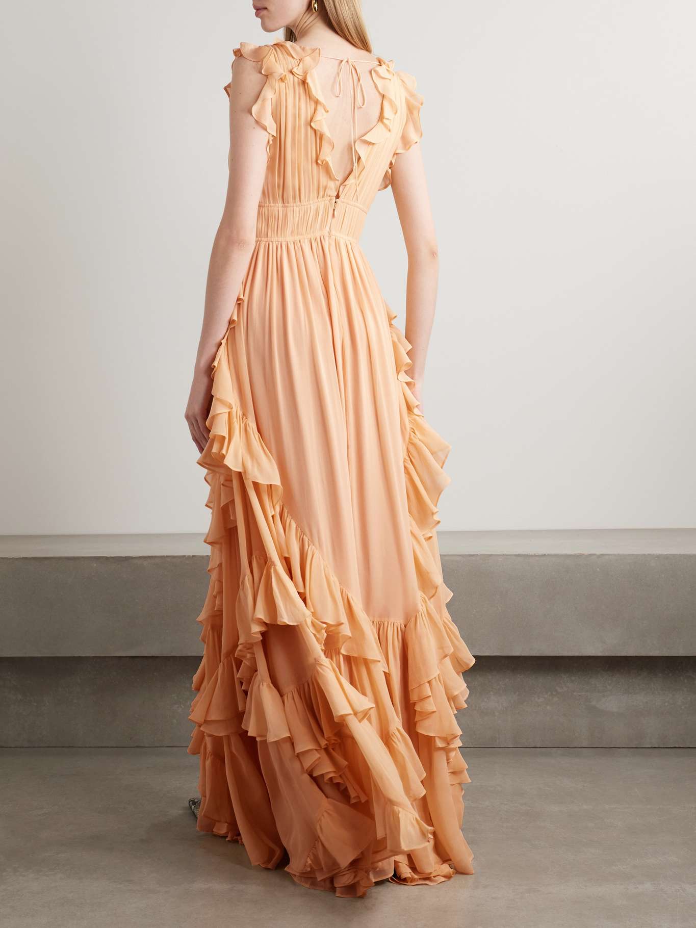 ULLA JOHNSON Florella ruffled silk-chiffon gown | NET-A-PORTER