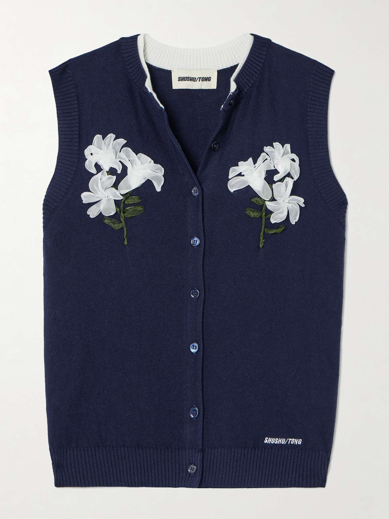 SHUSHU/TONG Embellished silk and cashmere-blend vest | NET-A-PORTER