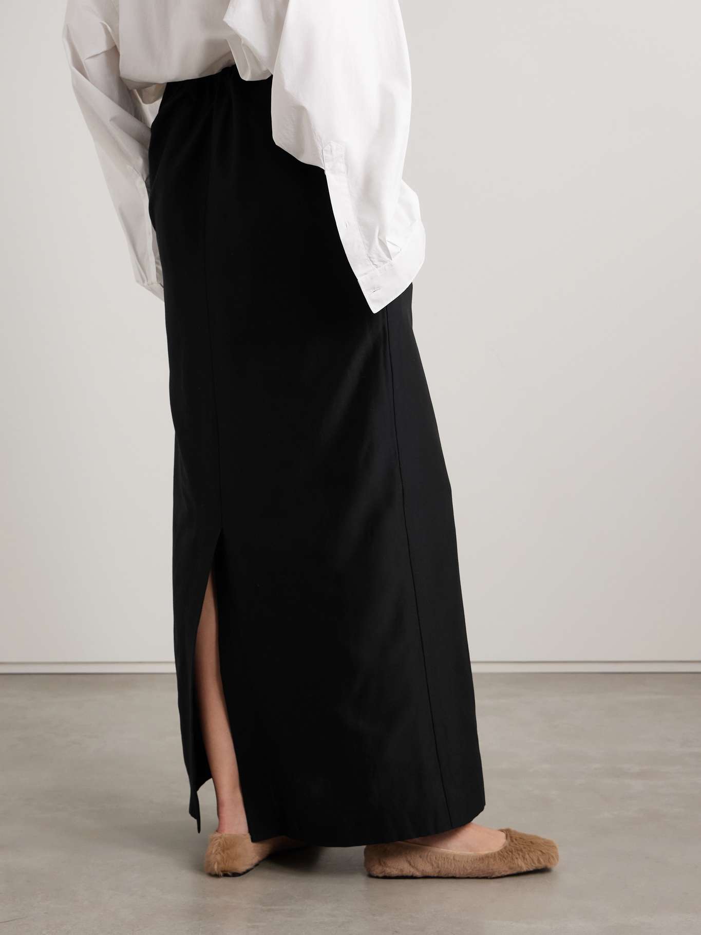 THE ROW Saul cotton and silk-blend maxi skirt | NET-A-PORTER