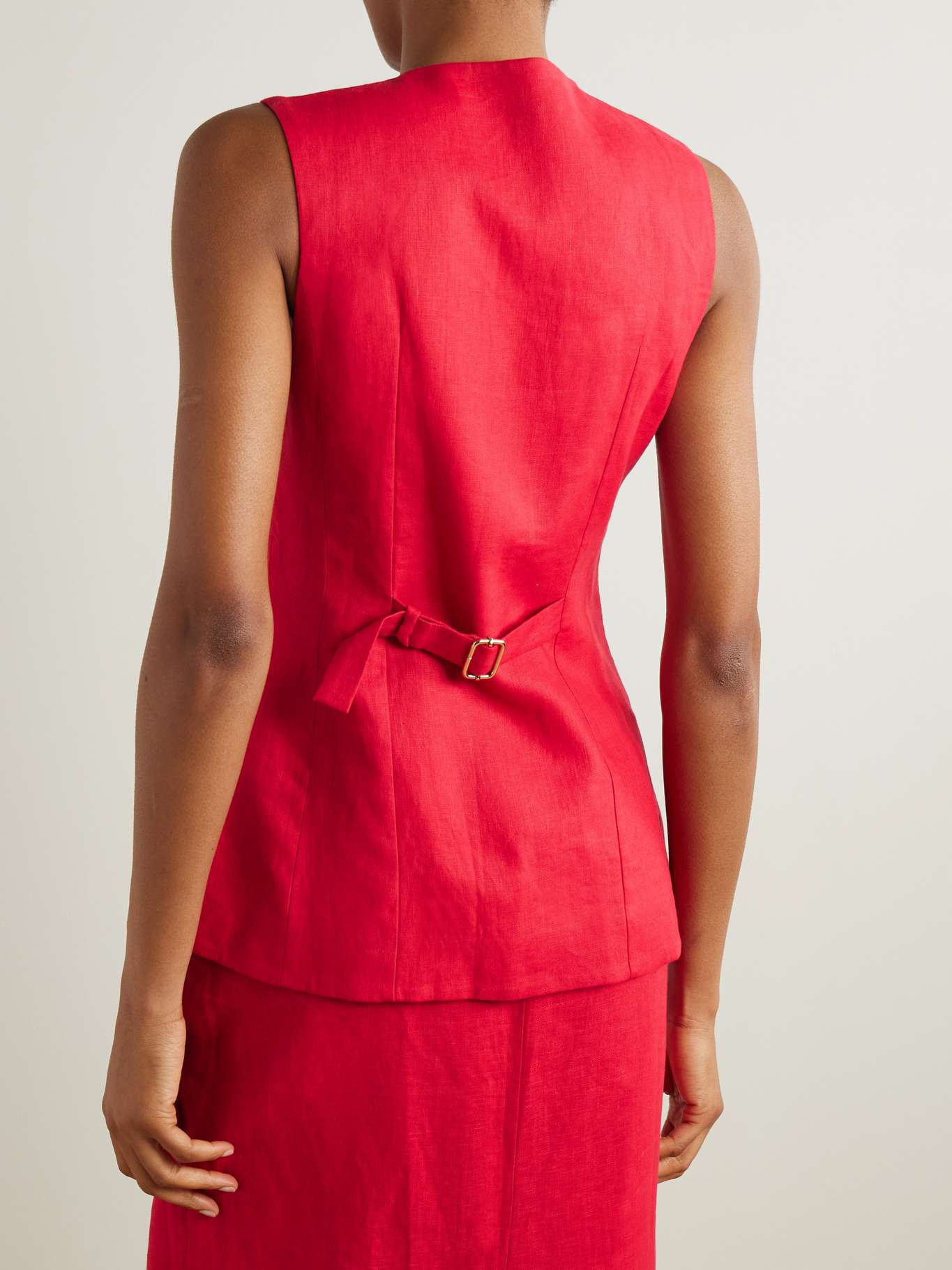 POSSE Matilda ruffled linen vest | NET-A-PORTER