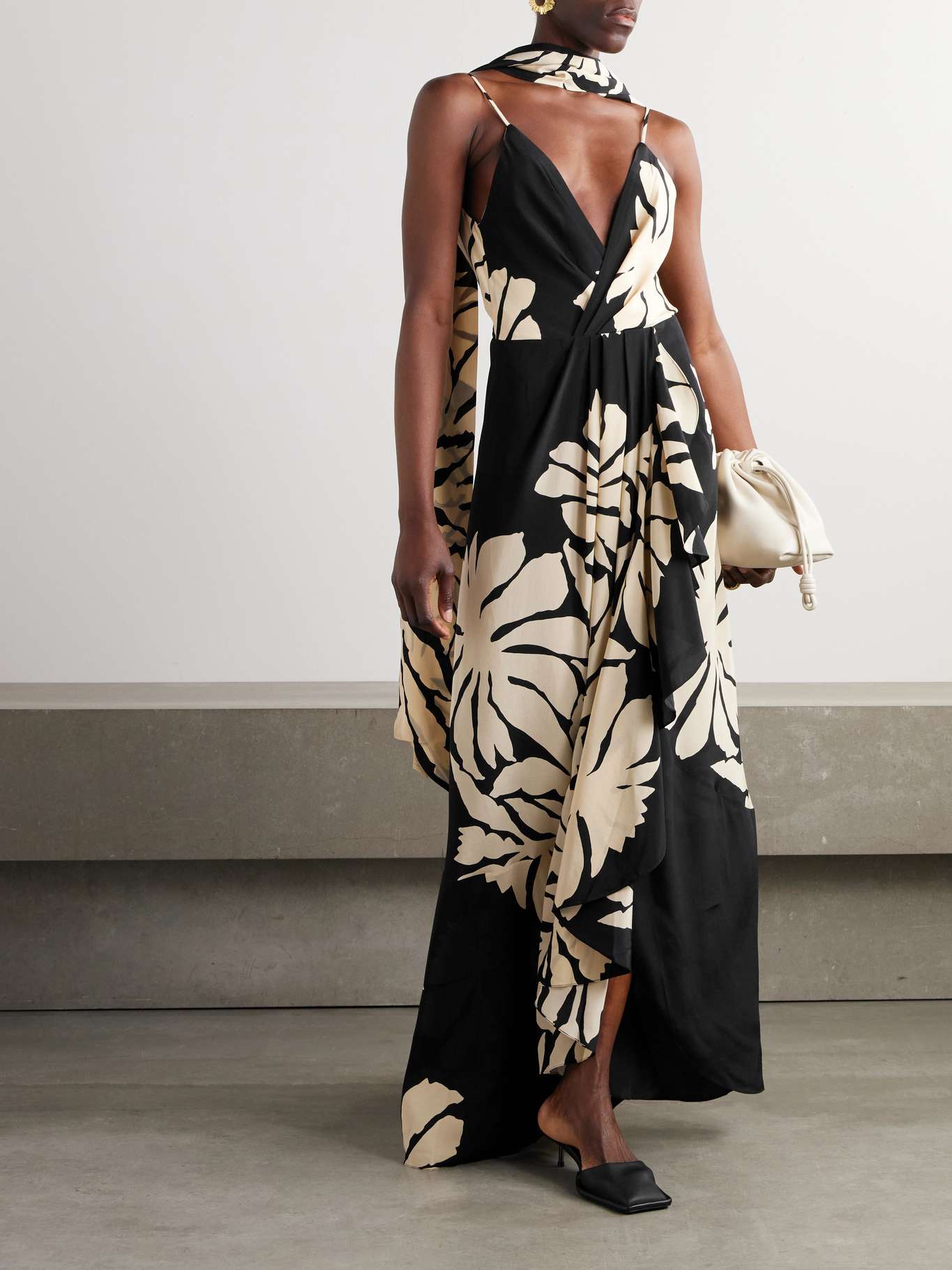 JOHANNA ORTIZ Santa Cruz wrap-effect gathered floral-print silk maxi ...