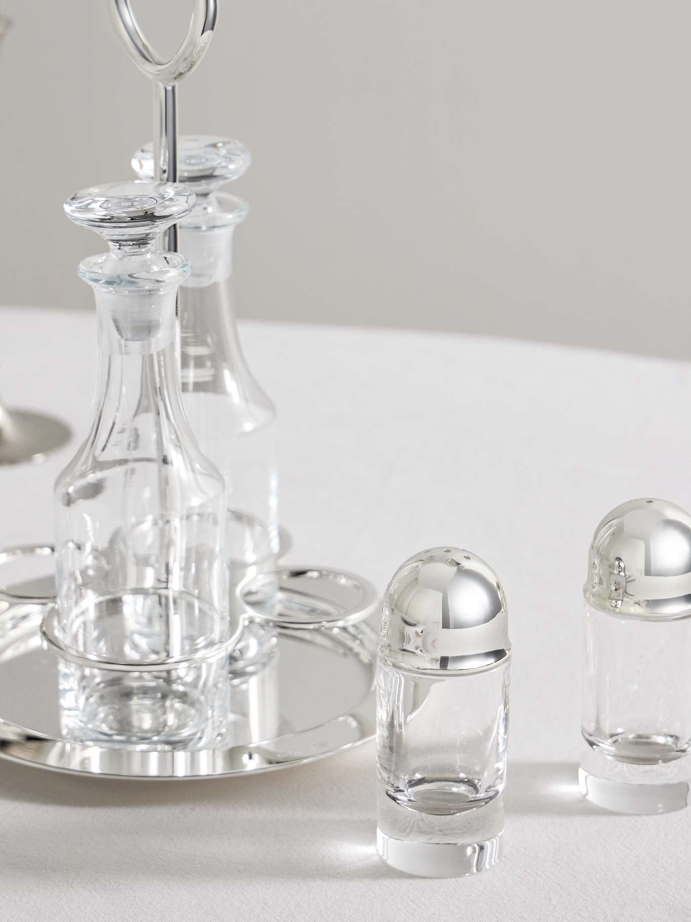 CHRISTOFLE Vertigo crystal and silver-plated condiment set | NET-A-PORTER