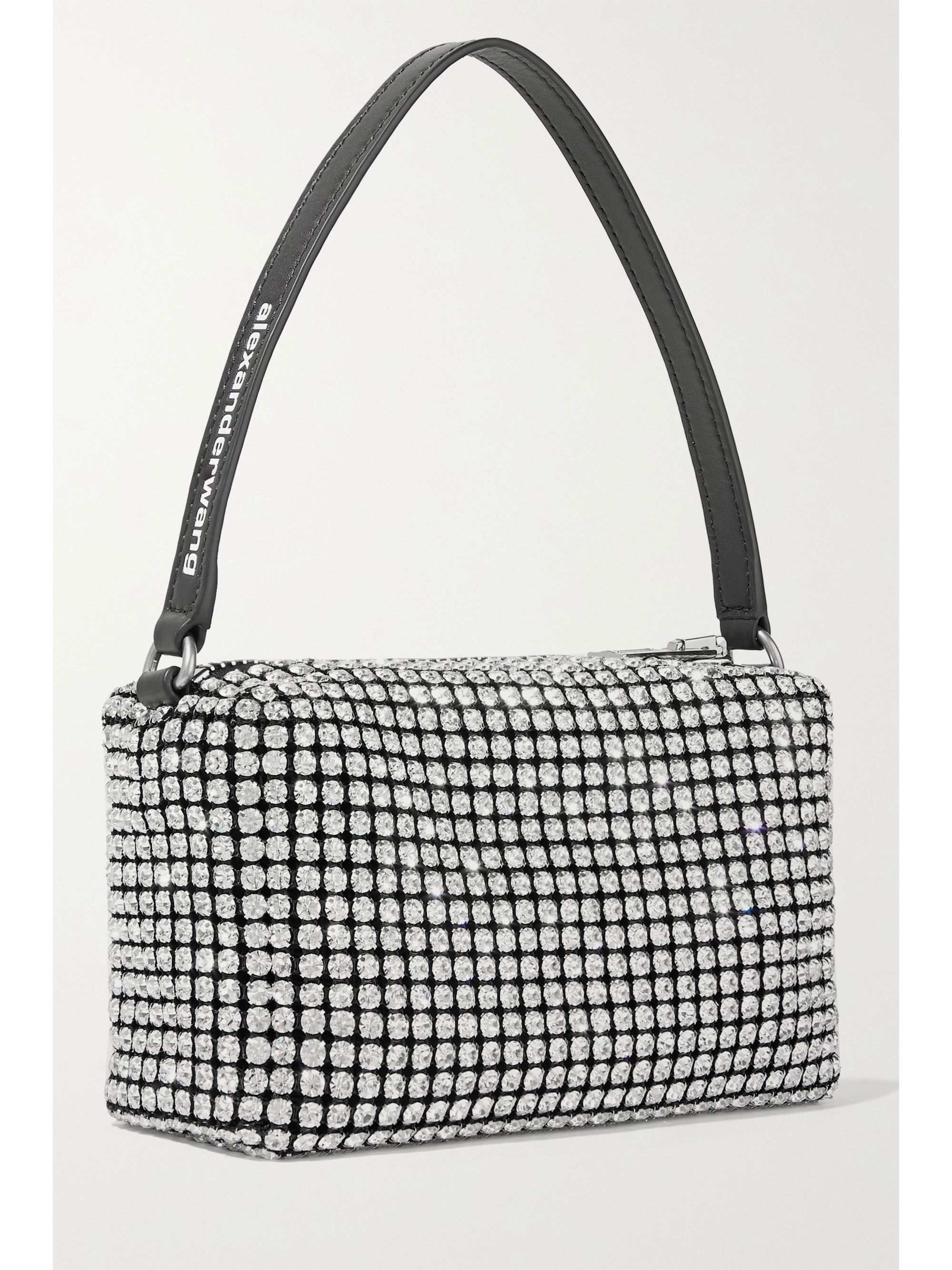 Black Crystal-embellished mesh shoulder bag | ALEXANDER WANG | NET-A-PORTER