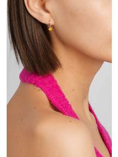 ALISON LOU Sun Huggy 14-karat gold and enamel earring | NET-A-PORTER