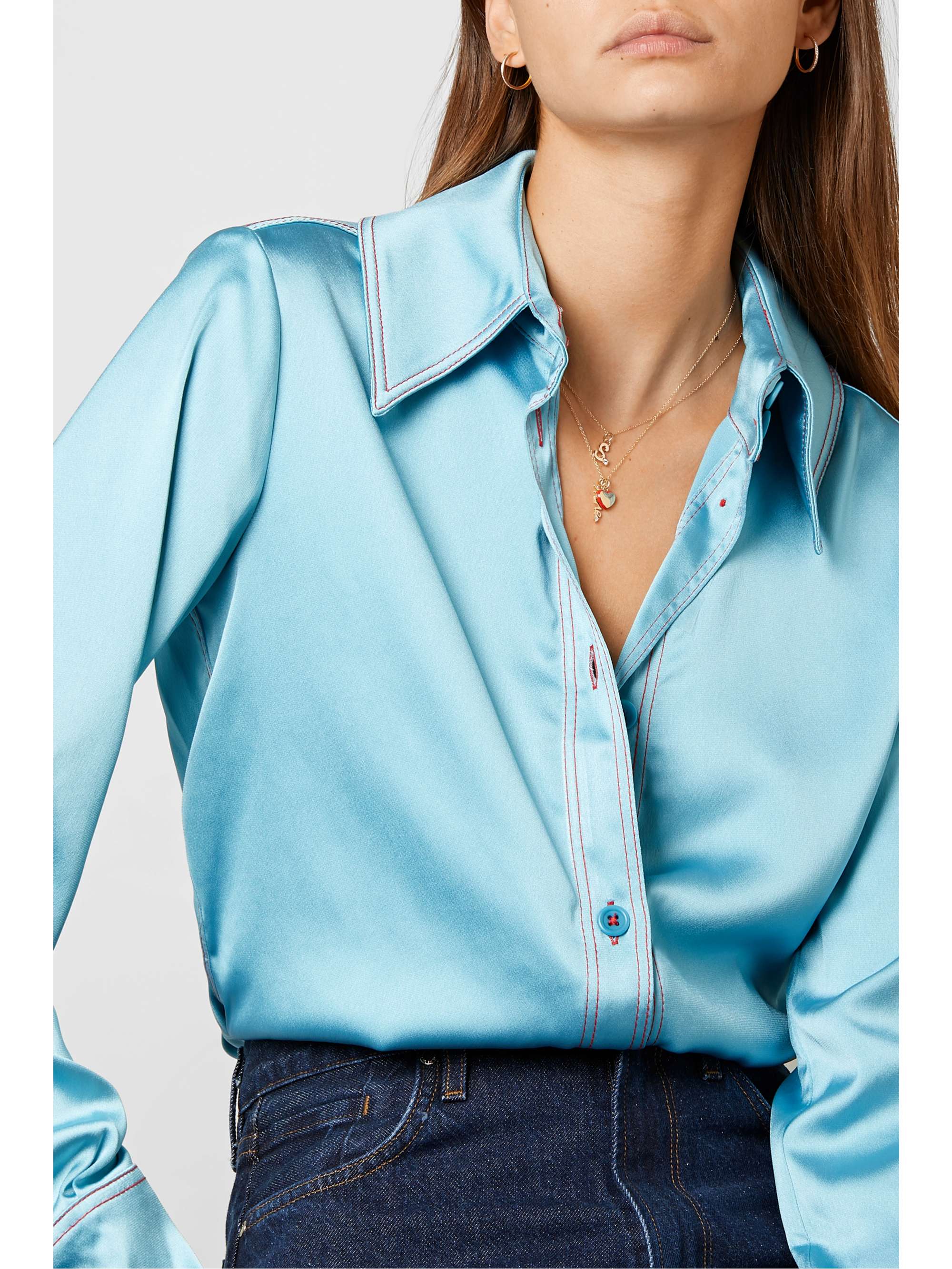 ALISON LOU Mine 14-karat gold, enamel and diamond necklace | NET-A-PORTER