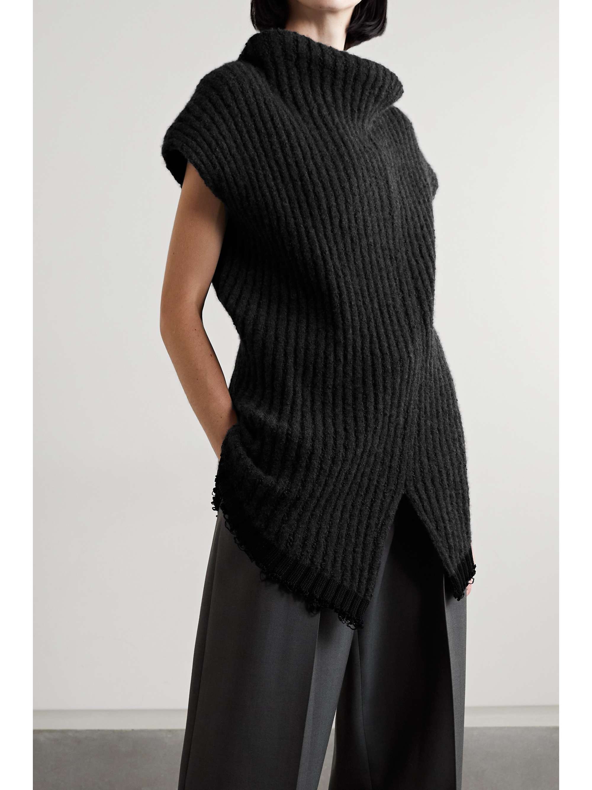 Charcoal Damiano ribbed cotton-blend bouclé sweater | THE ROW | NET-A ...
