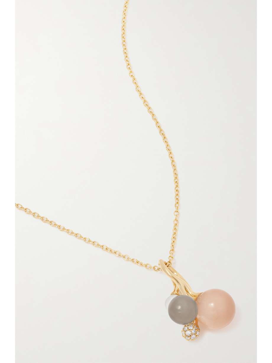 Gold 18-karat gold multi-stone necklace | OLE LYNGGAARD COPENHAGEN ...