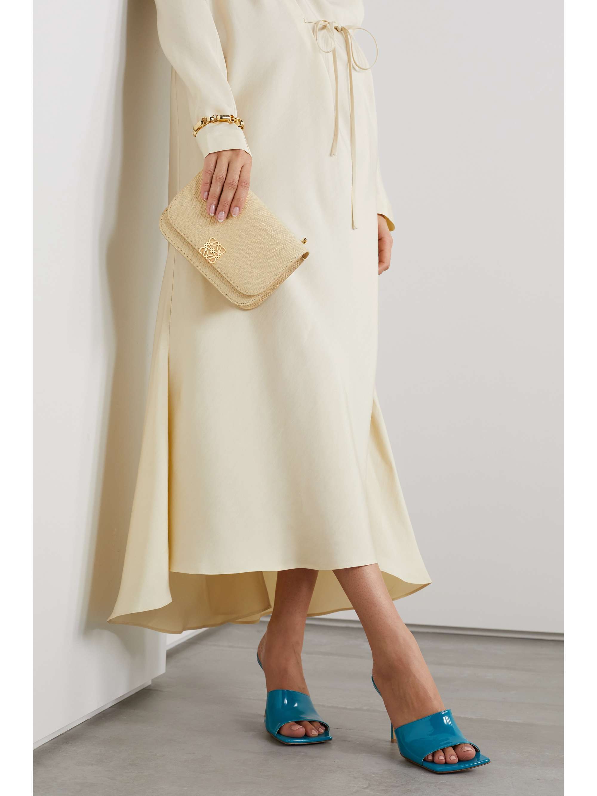 LOEWE Goya lizard shoulder bag | NET-A-PORTER