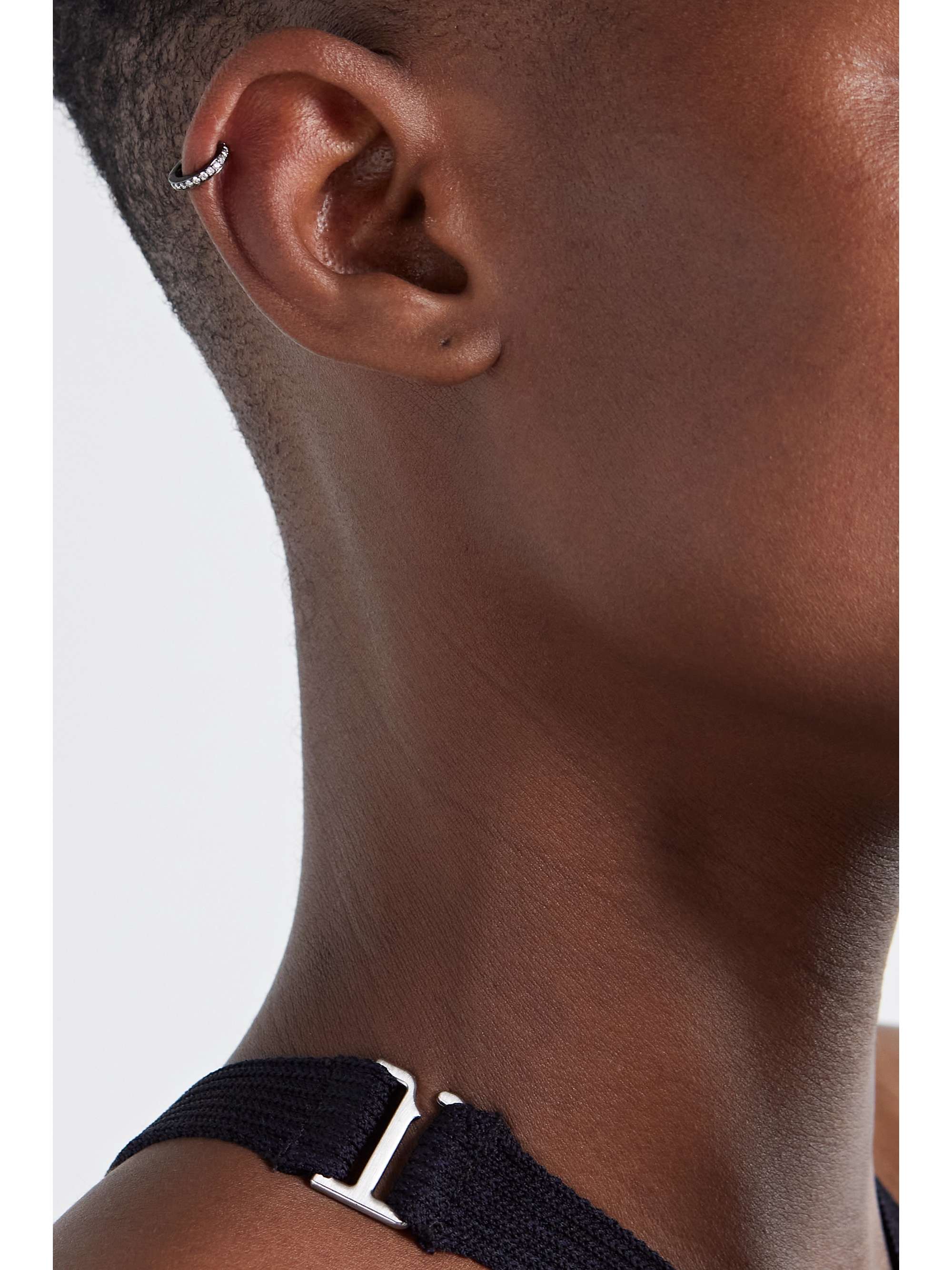 REPOSSI Berbère 18-karat black gold-washed diamond ear cuff | NET-A-PORTER