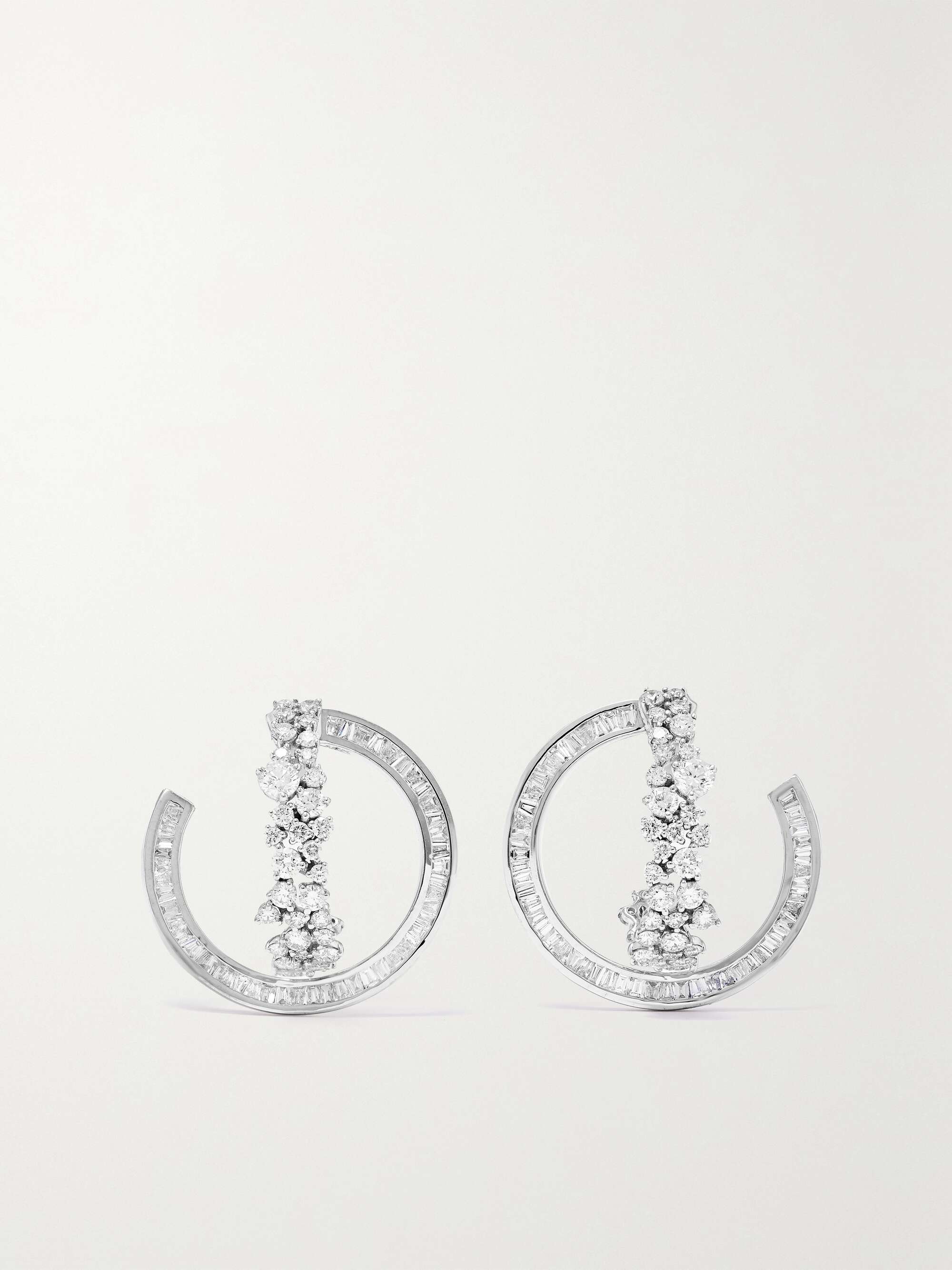 Gold Scatter Double 18-karat white gold diamond earrings | ANANYA | NET ...