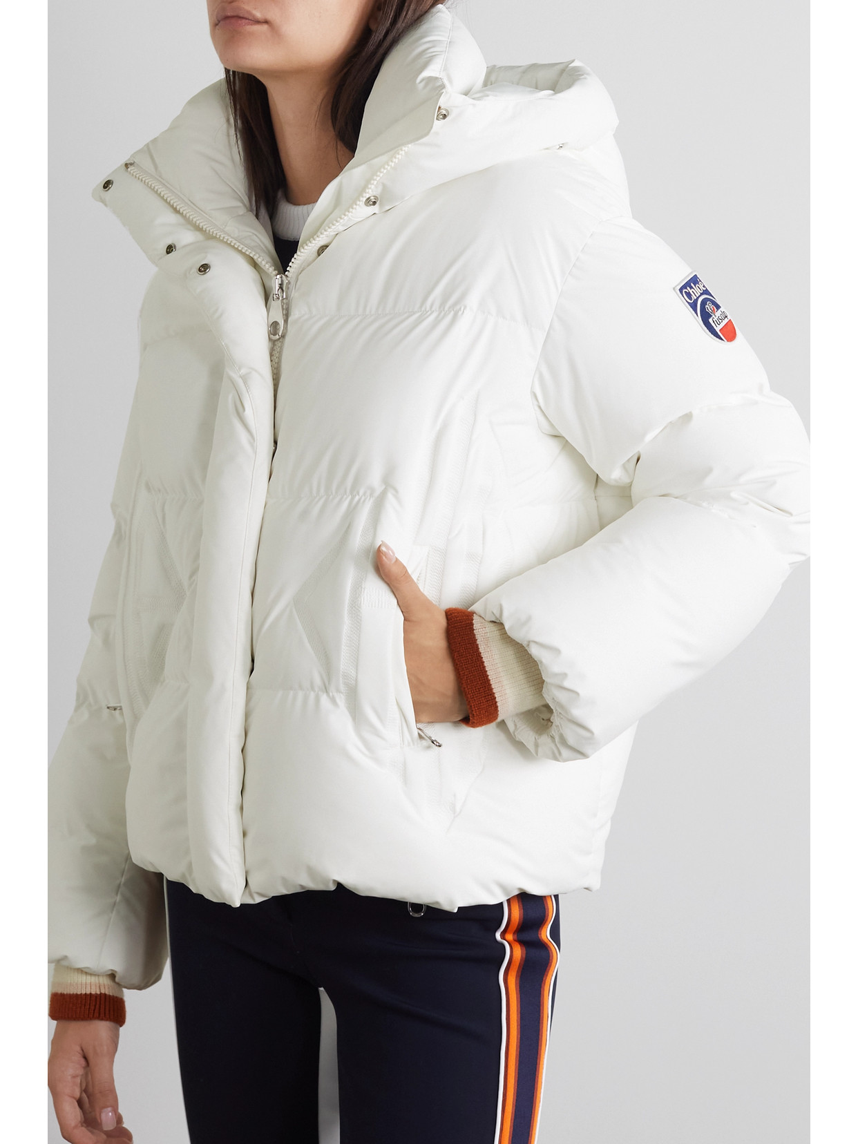 Chloé + Fusalp Hooded Wool-trimmed Embroidered Quilted Down Ski Jacket ...
