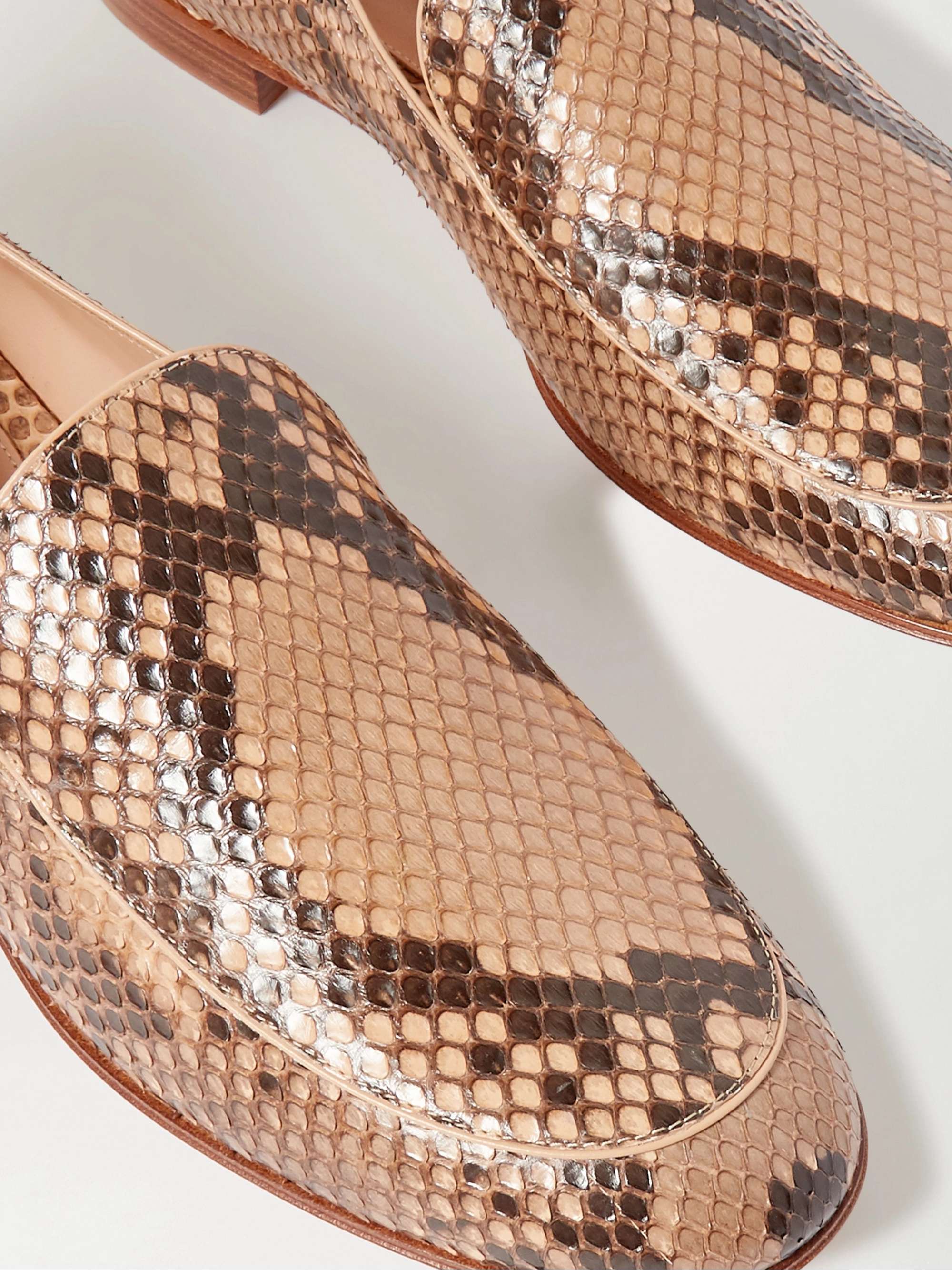 GIANVITO ROSSI Marcel python loafers | NET-A-PORTER