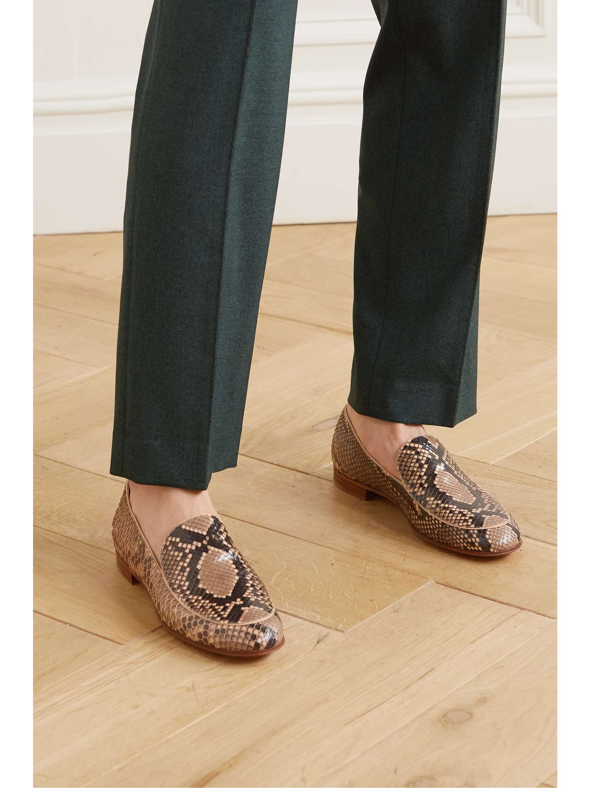 GIANVITO ROSSI Marcel python loafers | NET-A-PORTER