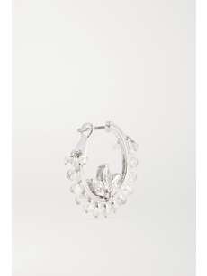 MARIA TASH Lotus Coronet 16mm 18-karat white gold diamond hoop earrings ...