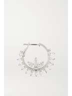 MARIA TASH Lotus Coronet 16mm 18-karat white gold diamond hoop earrings ...