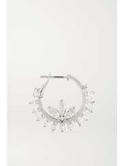 MARIA TASH Lotus Coronet 16mm 18-karat white gold diamond hoop earrings ...