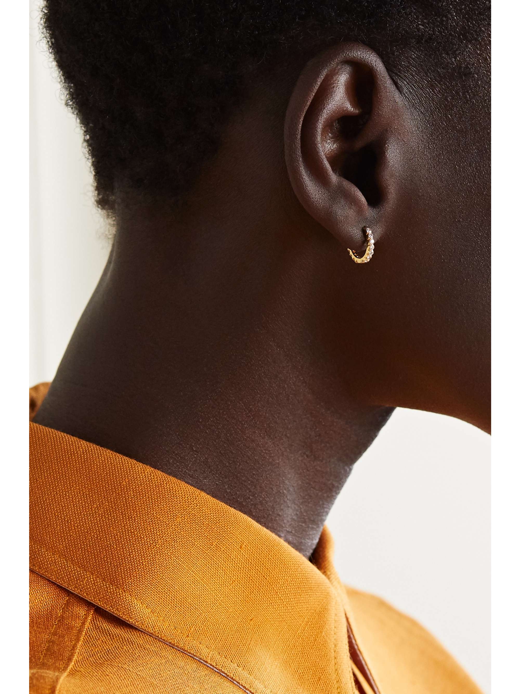 MARIA TASH Eternity 8mm 18-karat gold diamond hoop earring | NET-A-PORTER