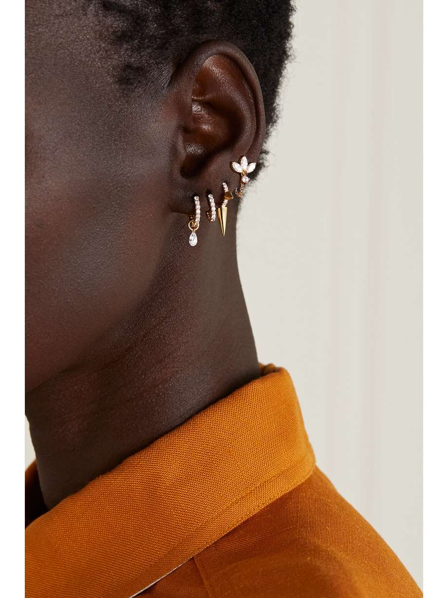 Gold Eternity 8mm 18-karat gold diamond hoop earring | MARIA TASH | NET ...