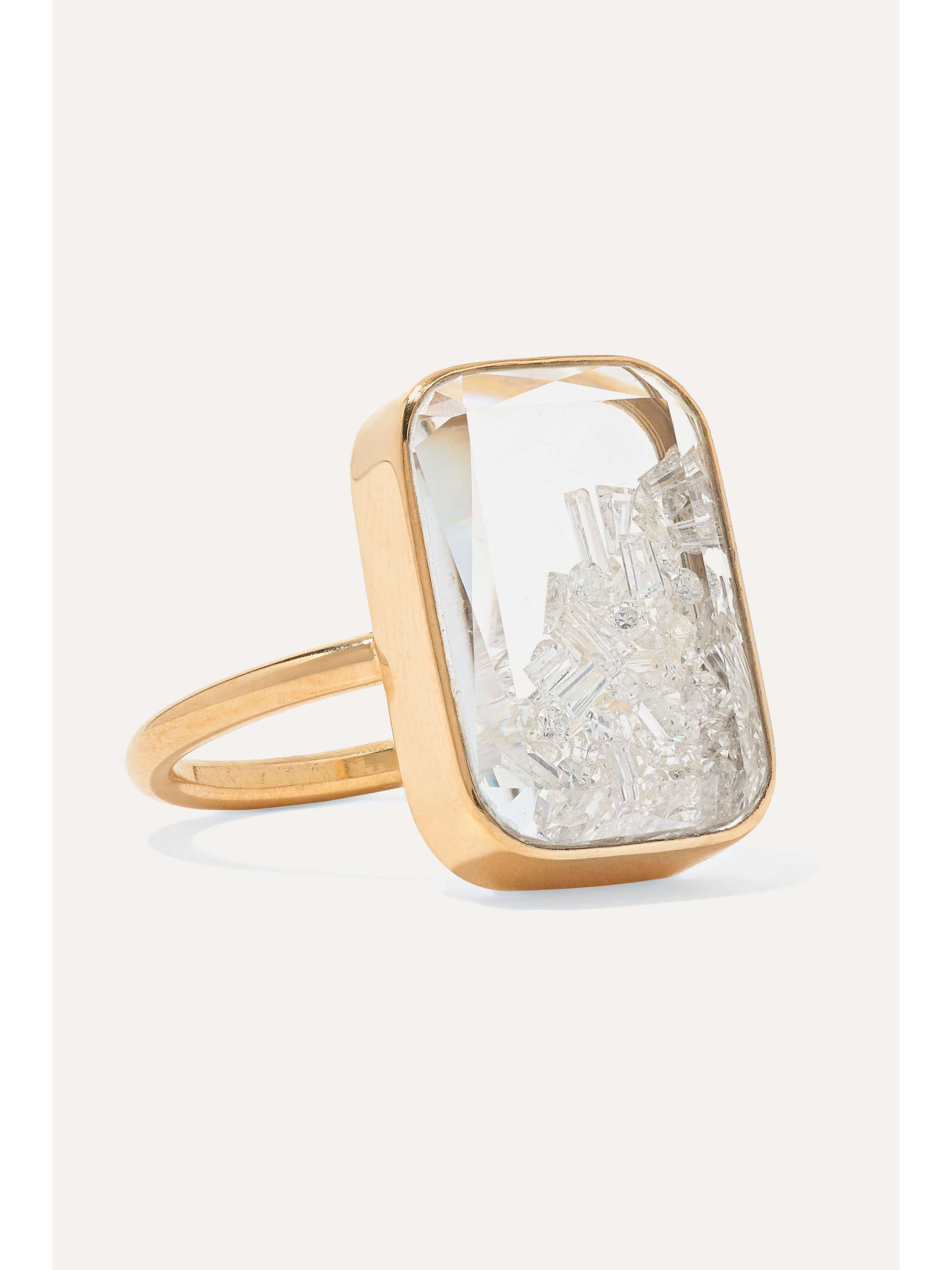 MORITZ GLIK 18-karat gold, sapphire crystal and diamond ring | NET-A-PORTER