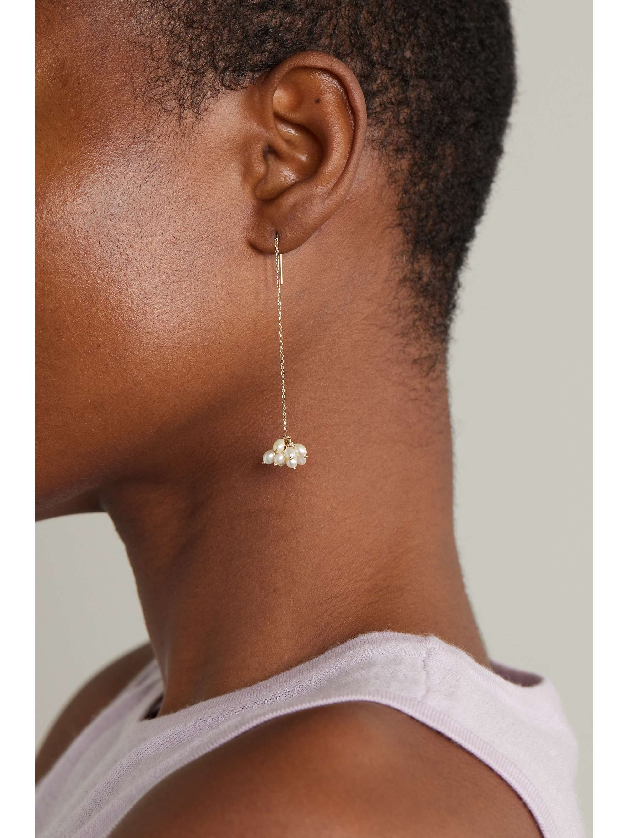 WWAKE + NET SUSTAIN Cloudburst gold pearl earring | NET-A-PORTER