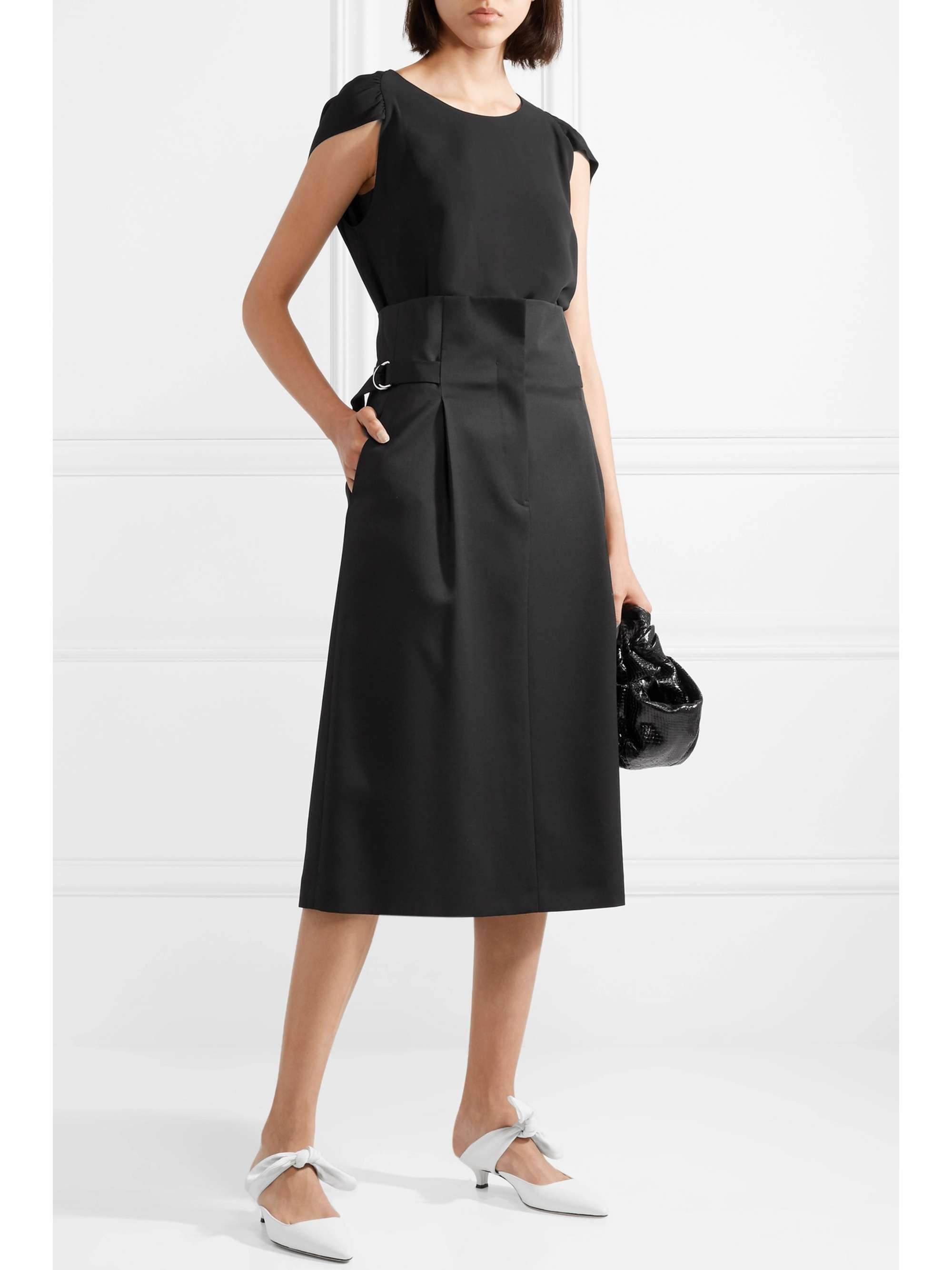 THE ROW Ada cape-effect stretch-cady top | NET-A-PORTER