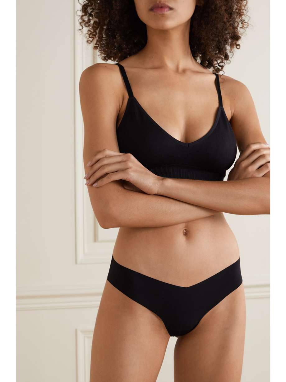 COMMANDO Set of three stretch thongs | NET-A-PORTER