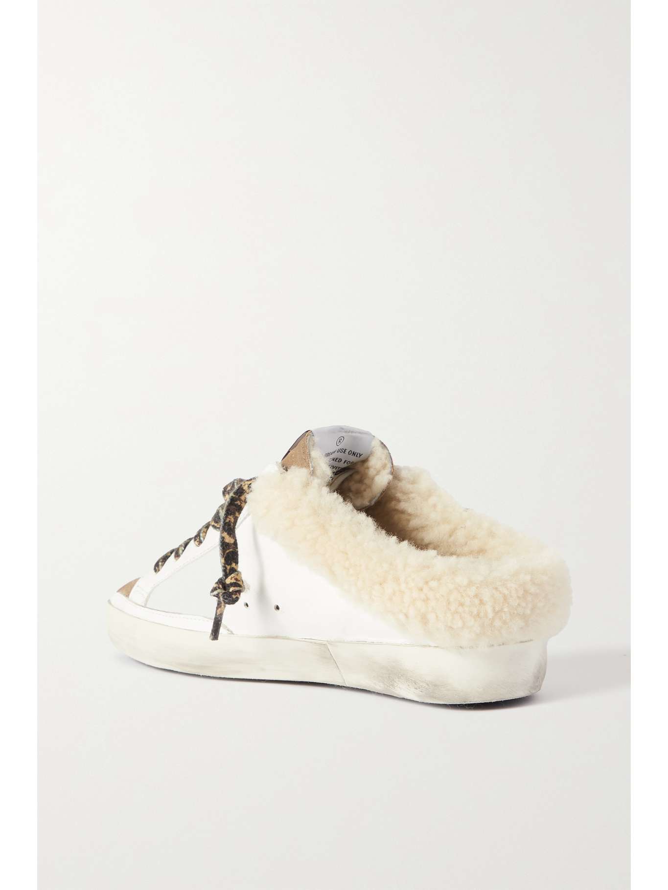 GOLDEN GOOSE Superstar Sabot shearling-lined distressed leather and ...
