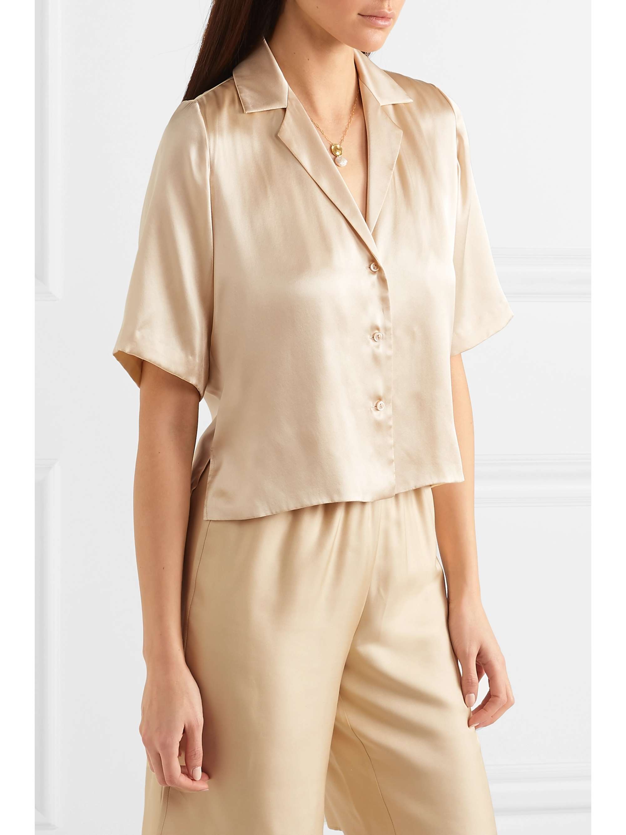 ORSEUND IRIS Le Funk silk-satin shirt | NET-A-PORTER