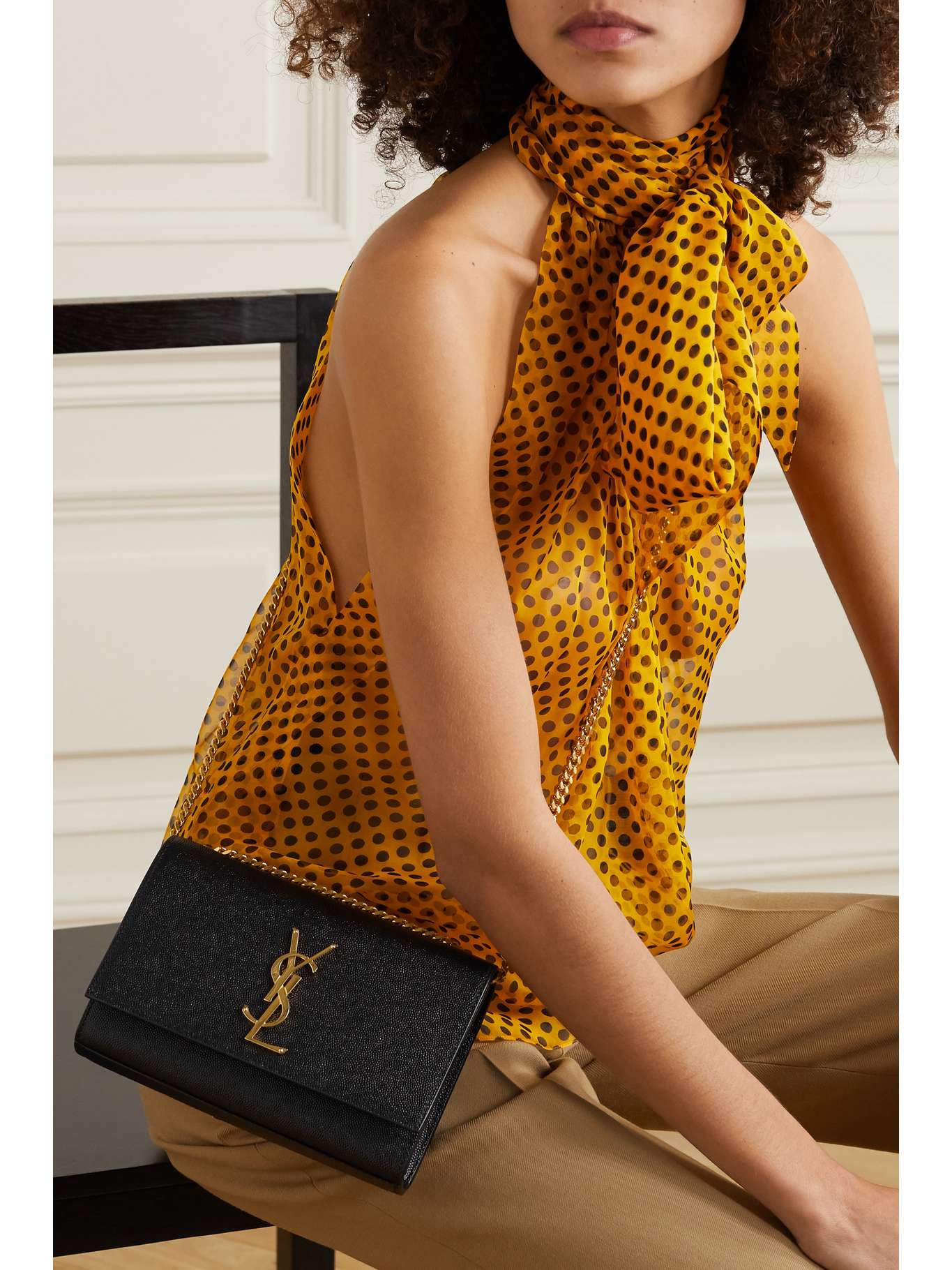 SAINT LAURENT Kate small embossed-leather shoulder bag | NET-A-PORTER