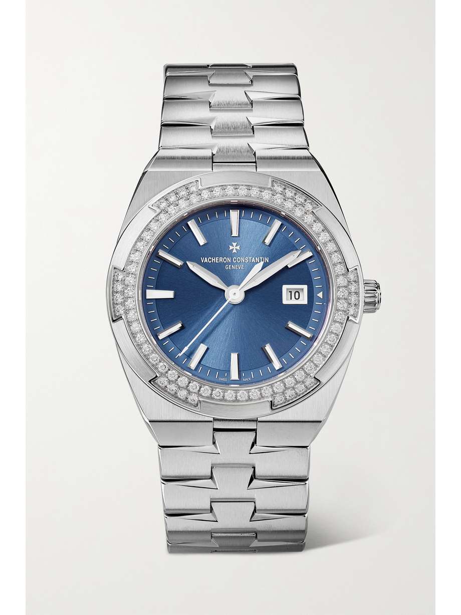 VACHERON CONSTANTIN Overseas Quartz 33mm stainless steel and diamond ...