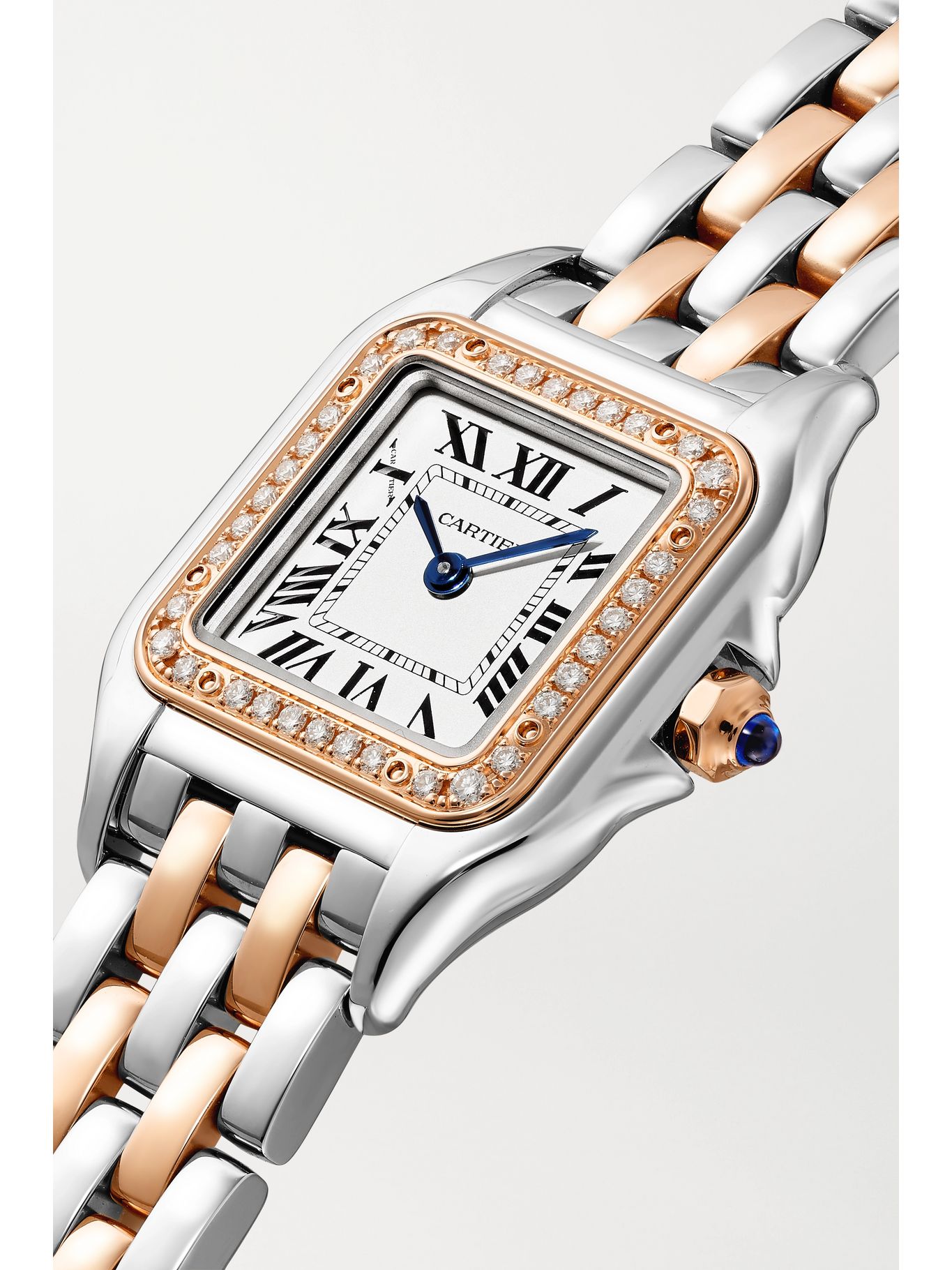 Gold Panthère de Cartier 22mm small 18-karat rose gold and stainless ...