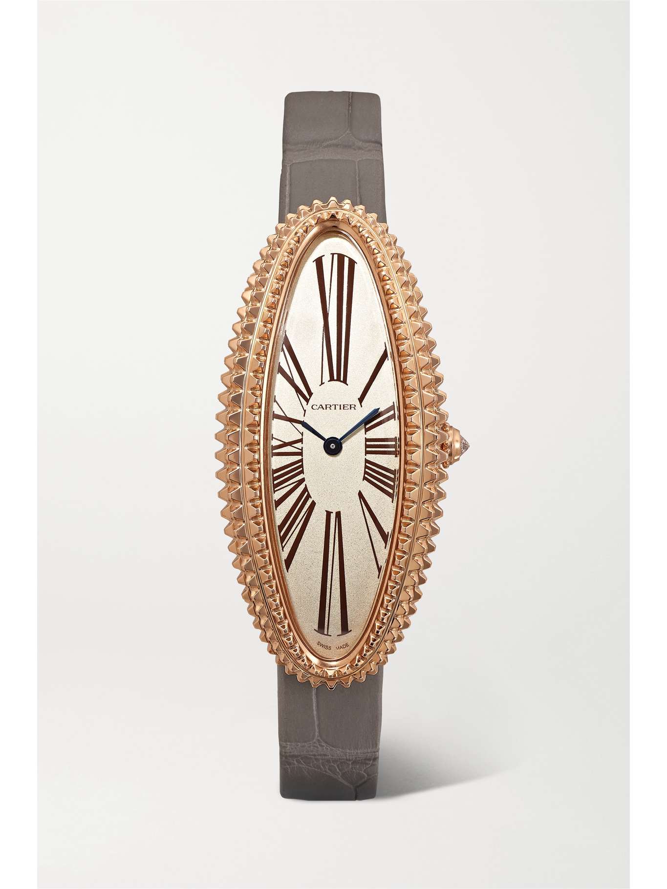 CARTIER Baignoire Allongée 47mm medium 18-karat rose gold, alligator ...