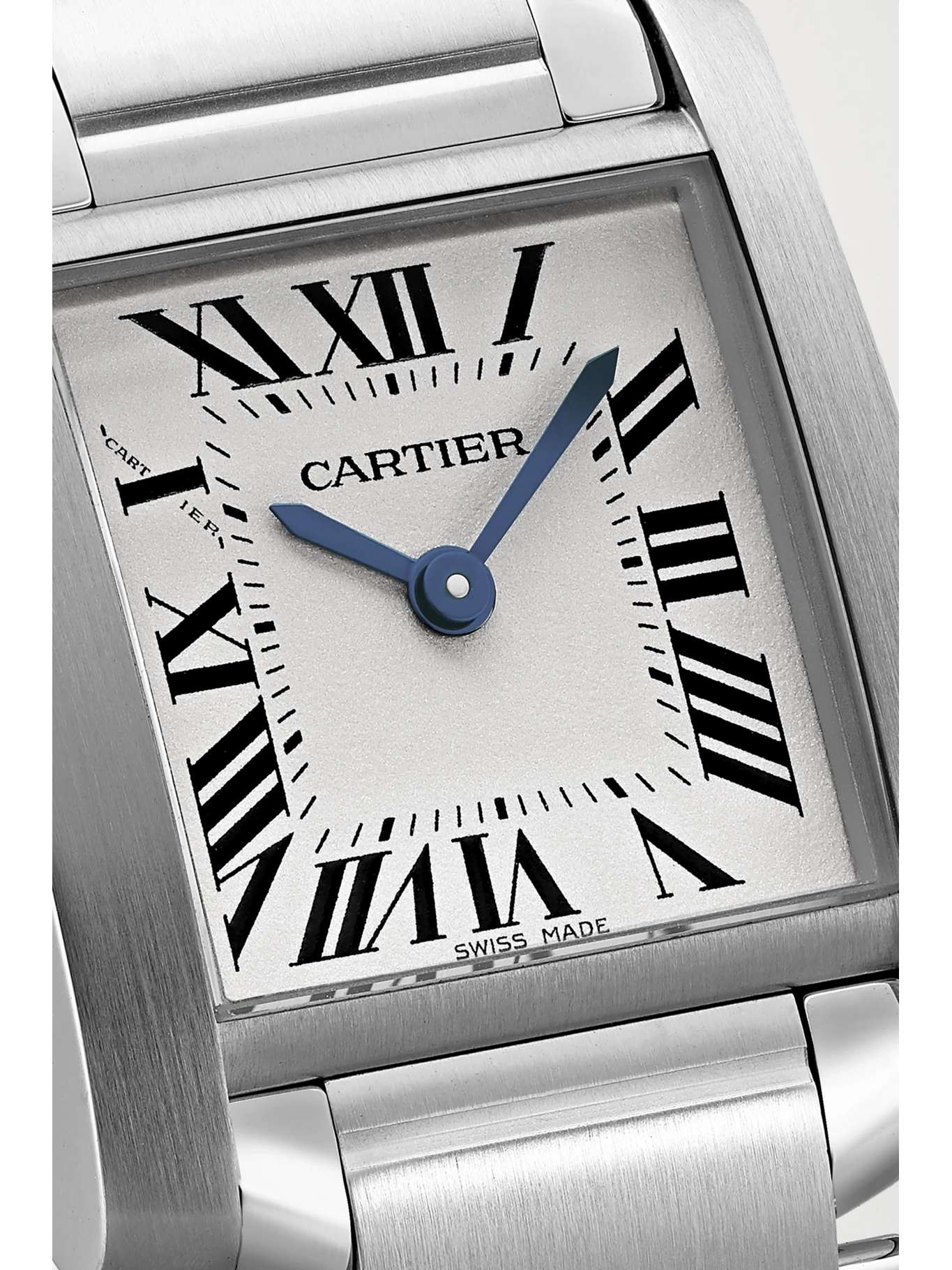 Silver Tank Française 20mm small stainless steel watch | CARTIER | NET ...