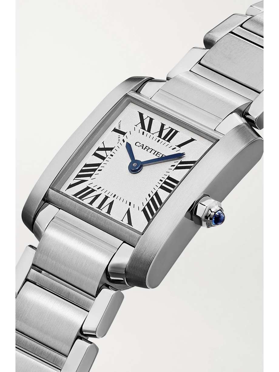 Silver Tank Française 20mm small stainless steel watch | CARTIER | NET ...