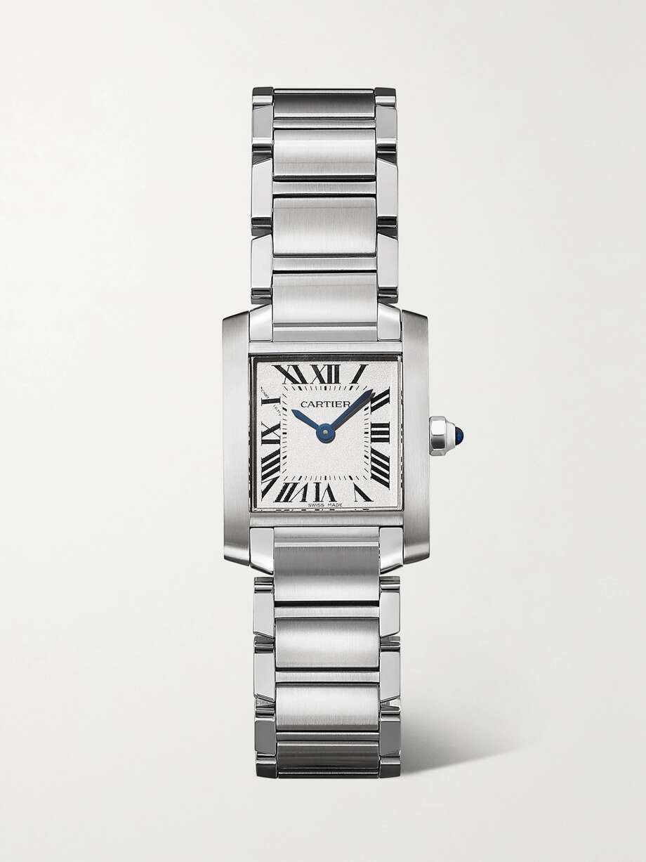 Silver Tank Française 20mm small stainless steel watch | CARTIER | NET ...