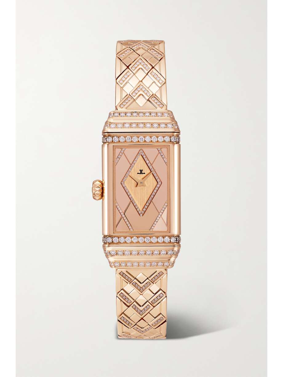 JAEGER-LECOULTRE Reverso One Duetto Hand-Wound 18mm rose gold diamond ...