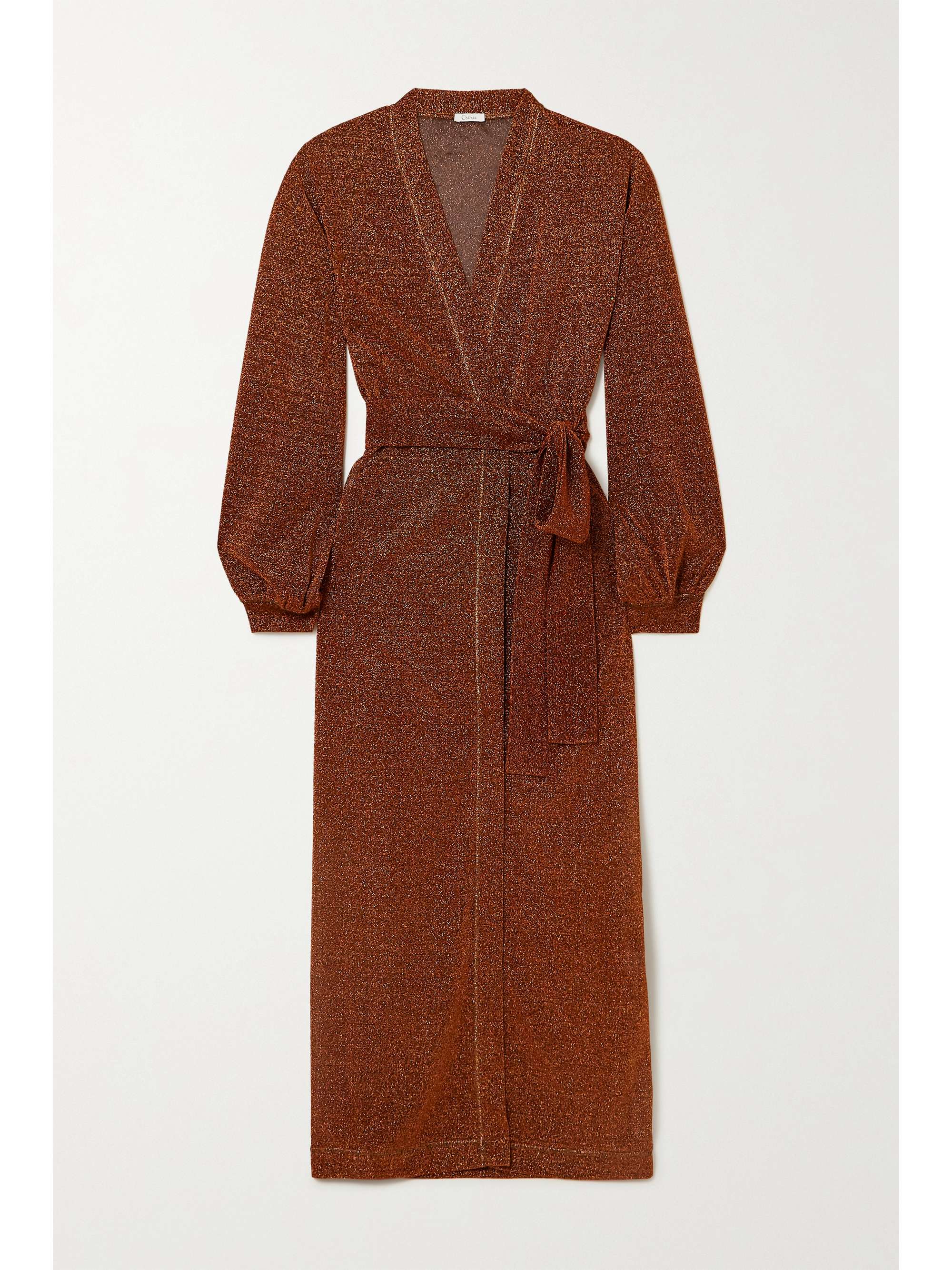 OSÉREE Lumière belted stretch-Lurex robe | NET-A-PORTER